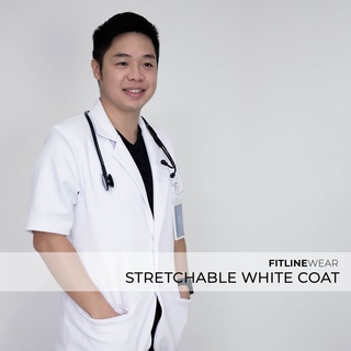 Jual Snelli / Jas Dokter / Stretchable White Coat - Fitline Wear - Male ...