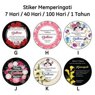 Jual Stiker Mengenang Memperingati 7 Hari / 40 Hari / 100 Hari / 1 ...