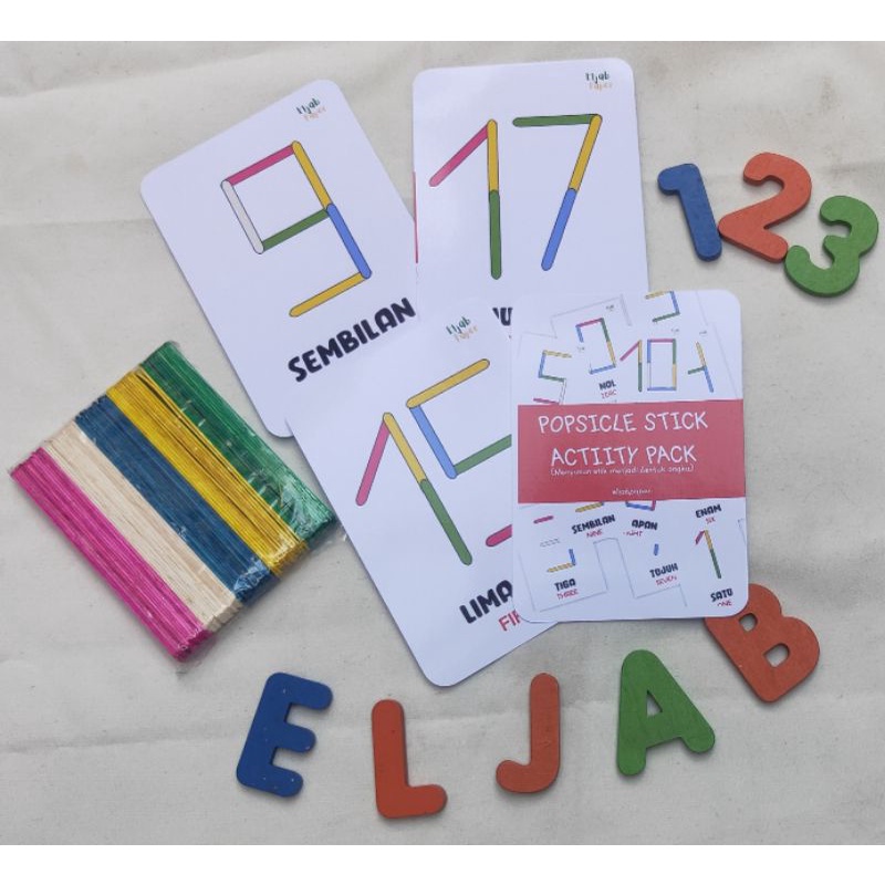 Jual Popsicle Activity Stik Es Krim Permainan Anak Busy Book 2 3 4 5 ...