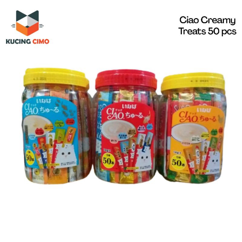 Jual Ciao Churu Creamy Treat / Snack / Cemilan Untuk Kucing Kemasan Toples isi 50pcs Indonesia ...