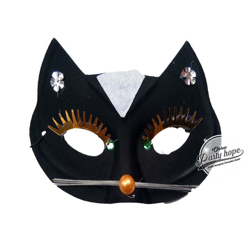 Jual topeng cat woman / topeng kucing hitam / cat mask party / topeng ...
