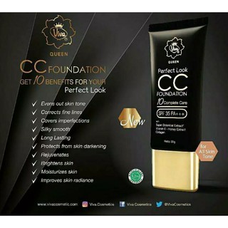 Jual Cc cream viva Queen perfect look cc foundation spf 35 Ori , 30 ...
