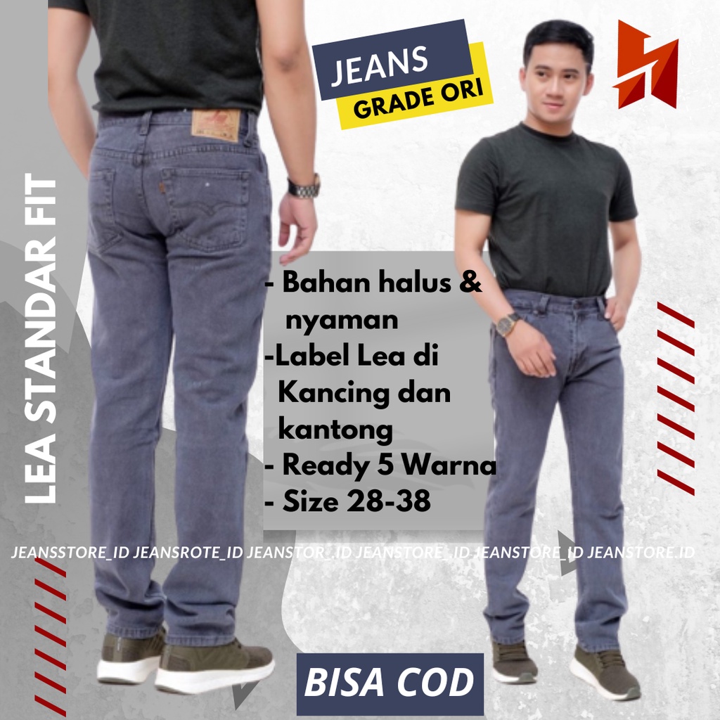 Jual Celana Jeans Hitam Pria Panjang Jeans Pria Standar Lea Cowok ...