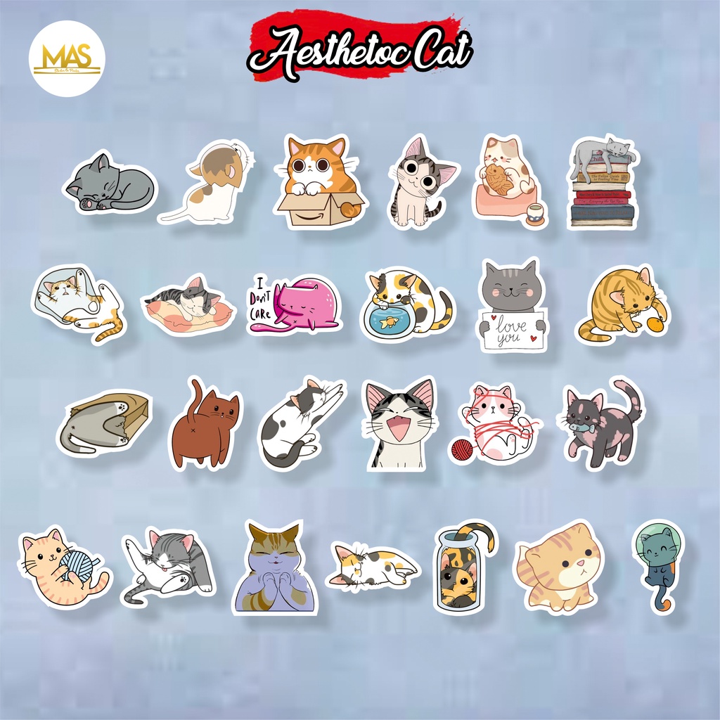 Jual Sticker Aesthetic Kucing / Cat Pack ( scrapbook, coverbook, tumblr ...
