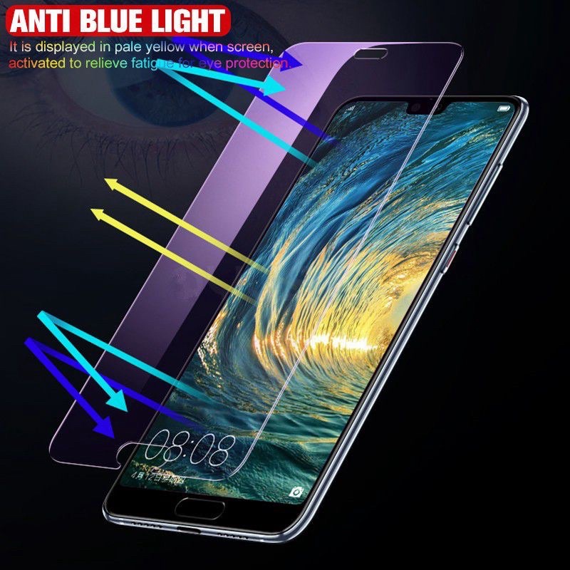 Anti Gores Kaca Full Layar Anti Radiasi Anti Blue / Tempered Glass Blue ...
