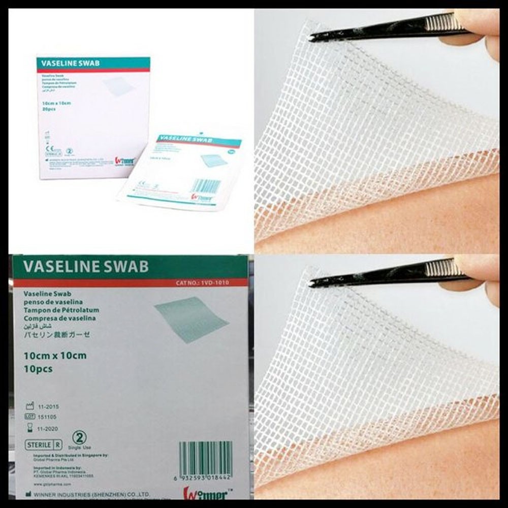 Jual Winner Vaseline Swab Kasa Steril Antibiotik 10cmx10cm isi 10 Pcs ...
