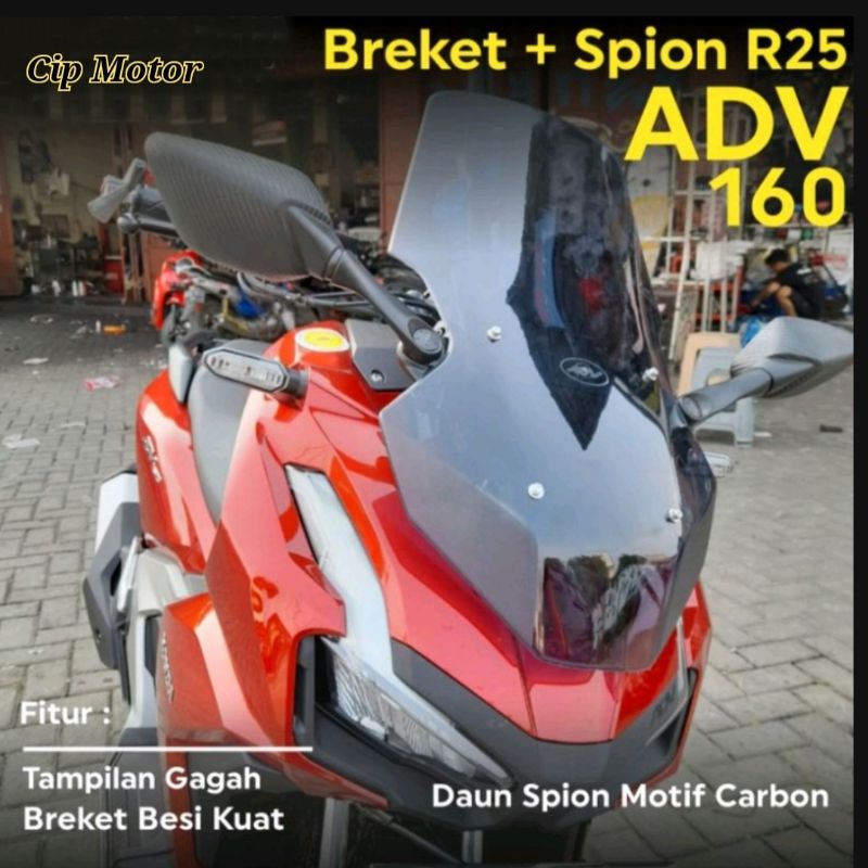 Jual Breket Spion Honda ADV 150 ADV 160 Spion R25 pendek Paket Spion ...