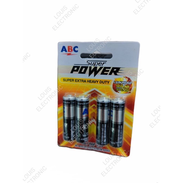 Baterai Batrey Batre ABC Super Power AA A2 ( isi 4pc ) | Shopee Indonesia