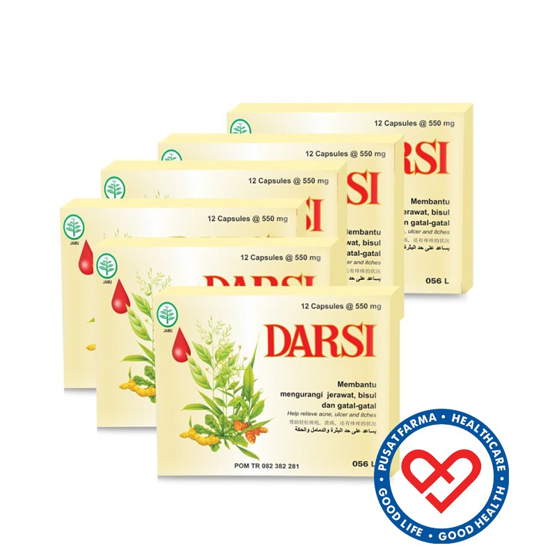 Jual Borobudur Herbal Darsi Kapsul Obat Jerawat Bisul Gatal Alami 6 box ...
