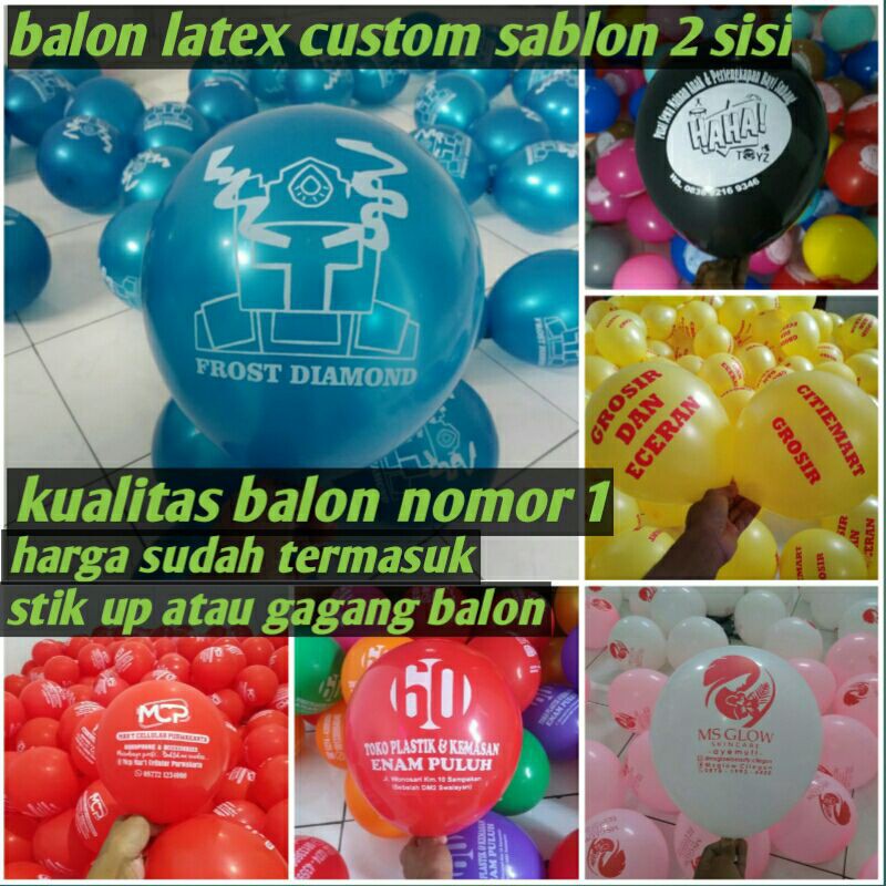Jual Balon Sablon Custom/balon promosi/balon print/balon sablon nama ...