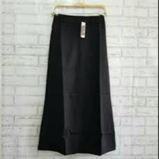 Jual Rok kerja kantor formal bahan kain span model A Line panjang HITAM ...