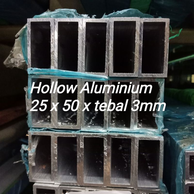Jual Hollow Aluminium 25 x 50 x tebal 3mm x 1000 / holo alumunium ...