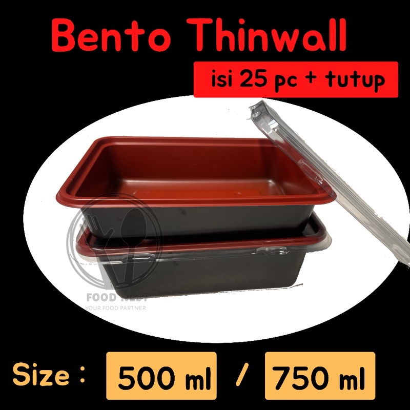 Jual bento thinwall 500ml 750ml thinwall rectangular 750ml hitam food ... Jual bento thinwall 500ml 750ml thinwall rectangular 750ml hitam food ...
