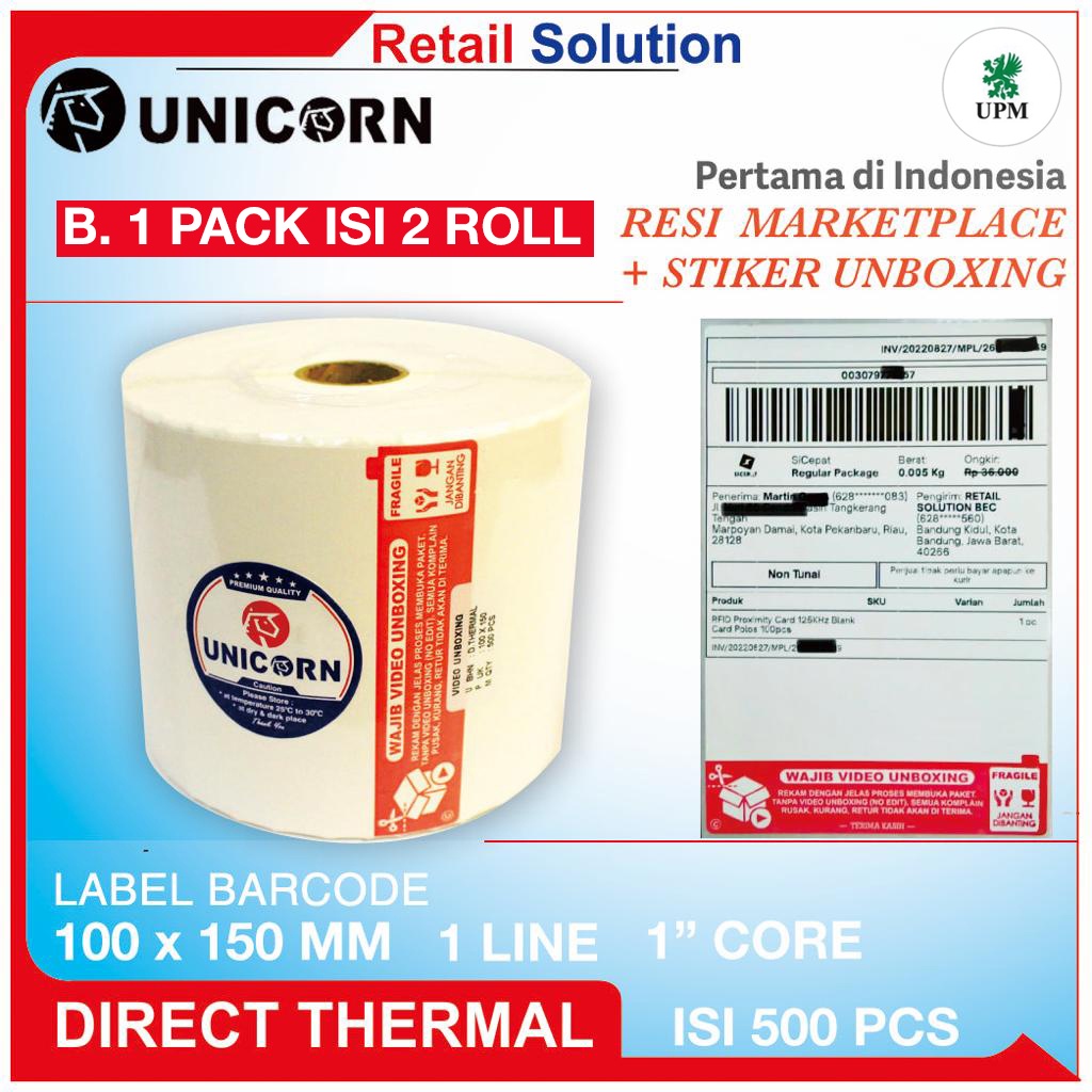 Jual Bundle isi 2 Roll - Stiker Label Thermal Alamat AWB Unboxing ...