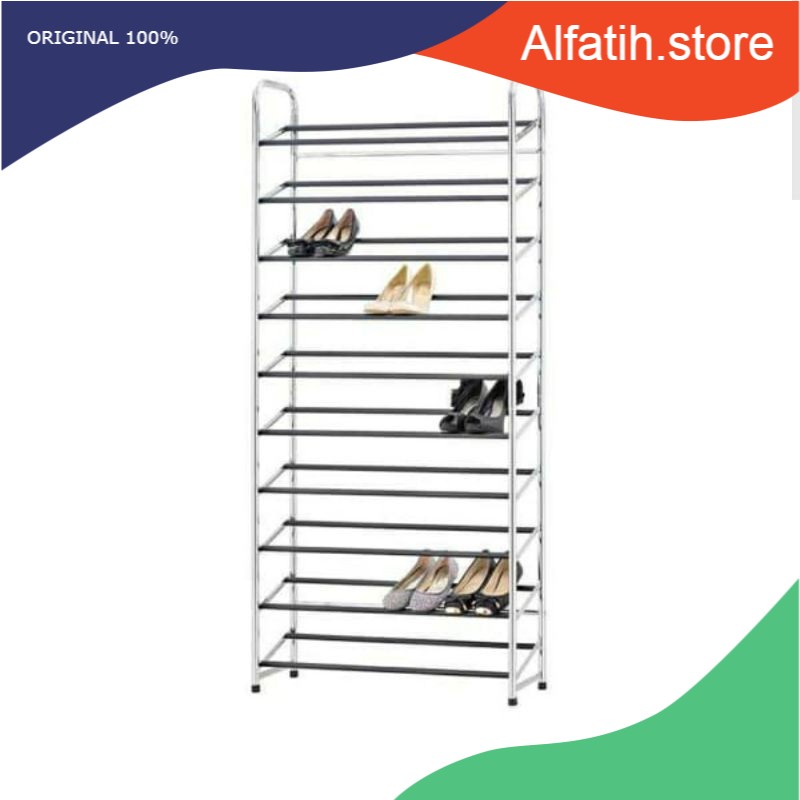 Jual Rak Sepatu 10 Tingkat / rak sepatu besi / rak sepatu informa ...