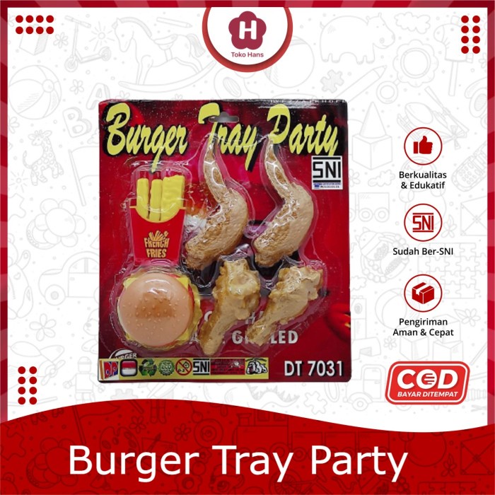 Jual mainan anak masak burger kentang ayam goreng tray party DT 7031 ...