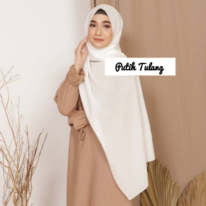 Jual Pashmina ceruty babydoll polos warna putih tulang by Khazanah hijab | Shopee Indonesia