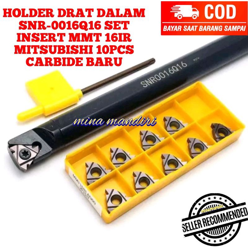 Jual Holder Drat Dalam.Pahat Ulir Dalam SNR 0016Q16 Set Insert Carbide MMT 16IR MITSUBISHI ...