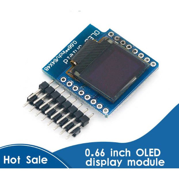 Jual 0.66" Inch OLED LCD Display Shield for Wemos D1 Mini i2C IIC 64x48 pixel mini ESP32 Arduino ...
