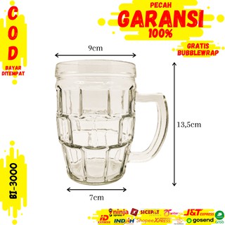 Jual Gelas Kaca Besar 550 ml Mug Minum Bir Unik Bahan Beling Tebal ...
