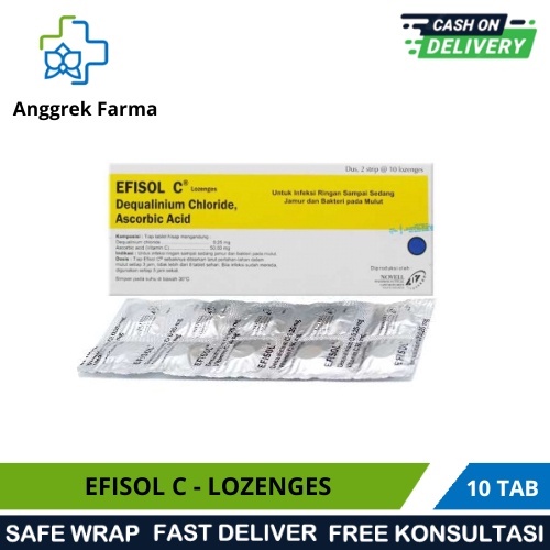 Jual EFISOL C - LOZENGES/10 TABLET HISAP/OBAT SAKIT TENGGOROKAN ...