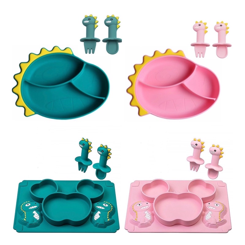 Jual piring mpasi piring silicone set piring anak piring dino set alat ... Jual piring mpasi piring silicone set piring anak piring dino set alat ...