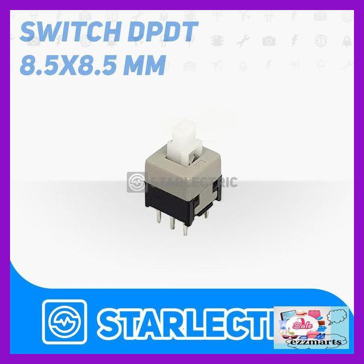Jual W4Adre- 8.5Mm Self-Locking Latching Push Button Switch Kotak 6 Pin ...