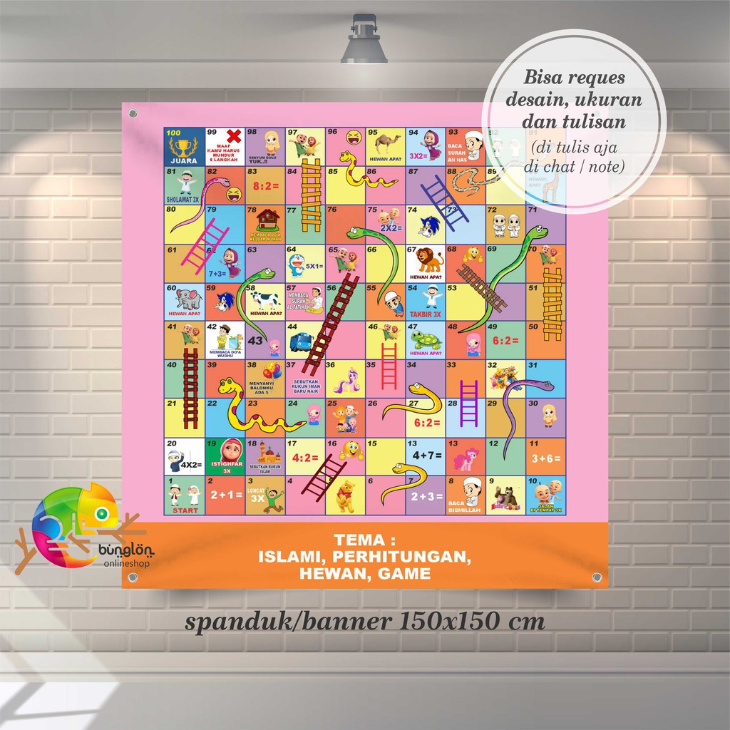 Jual Spanduk, Banner Ular Tangga Permainan Untuk Kober, Paud & TK ...