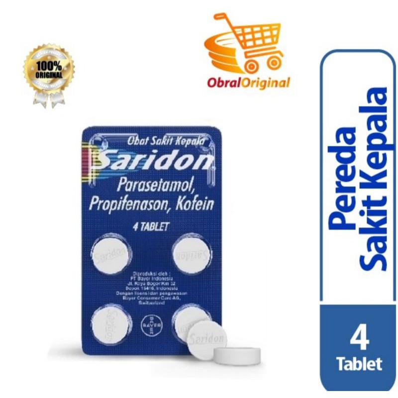 Jual Saridon 1 strip isi 4 tablet (new 1 box = 30 pc) / Obat sakit ...