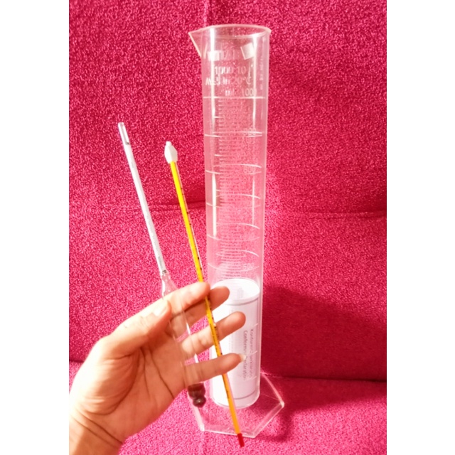 Jual Set 3 pcs Test Density BBM Gelas Ukur PMP 1 Liter Thermometer ...