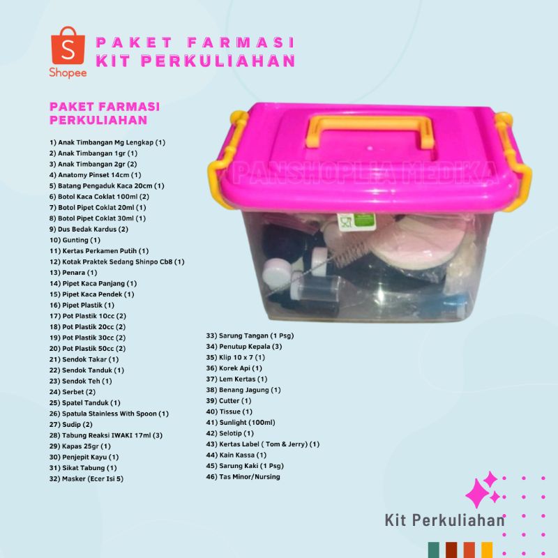 Jual TOOLKIT ALAT PRAKTIKUM FARMASI PERKULIAHAN | PAKET ALAT PRAKTEK ...