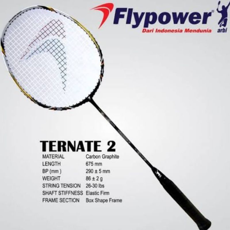 Jual RAKET FLYPOWER TERNATE 2 RAKET BADMINTON ORIGINAL Indonesia|Shopee ...