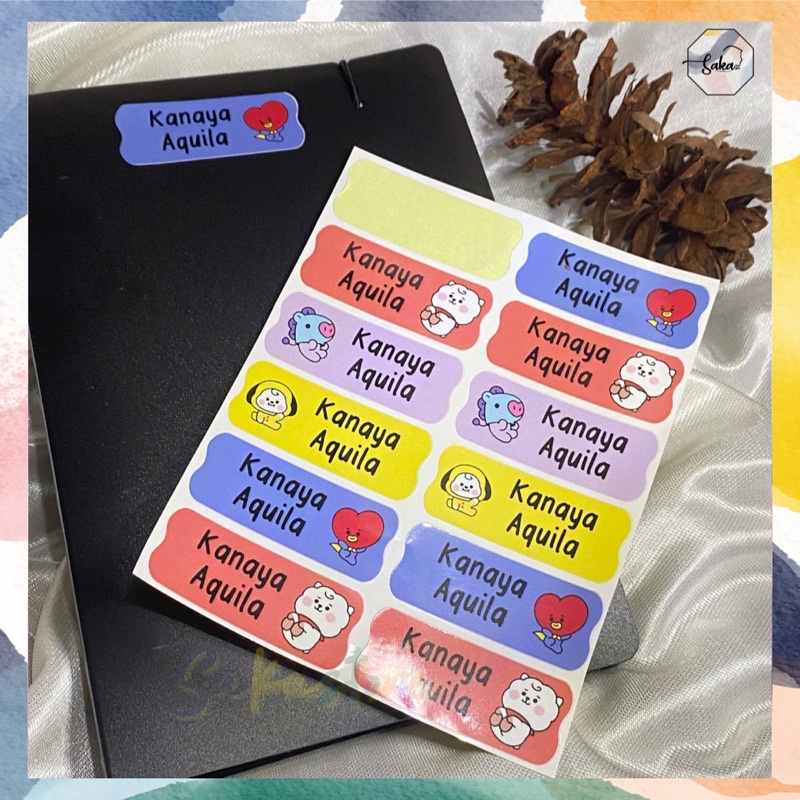 Jual [50 PCS] STICKER NAMA KARAKTER CUSTOM MURAH / STICKER NAMA CUSTOM ...
