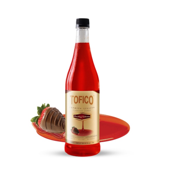 Jual Tofico Strawberry Valentine Syrup natural flavour 1 Liter | Shopee ...