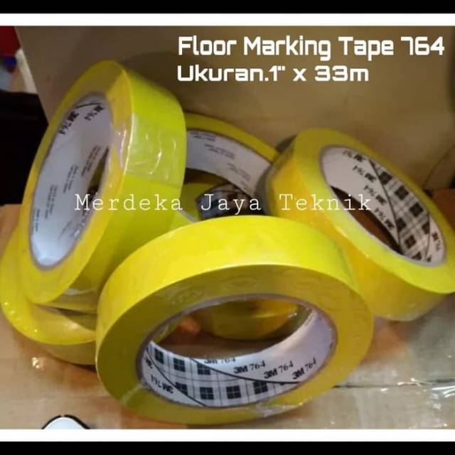 Jual Floor Marking Tape 764 3M Lakban Garis Lantai Warna kuning Ukuran 1"IN x 33.M Vinil Tape ...