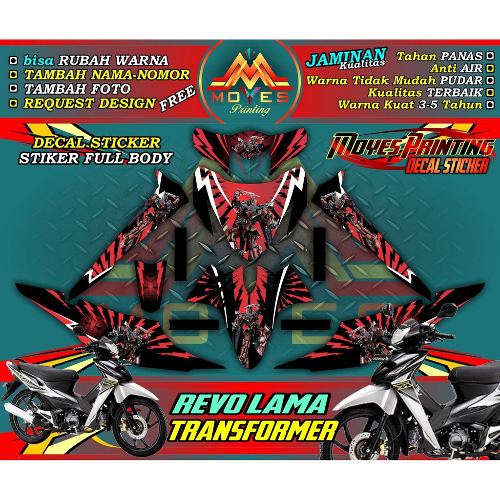 Jual Decal Sticker Revo Lama Motif Robot Transformer Stiker Full Body ...