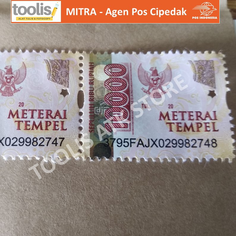 Jual Materai Tempel 10000 / Meterai 10.000 / 10rb / 10k | Shopee Indonesia