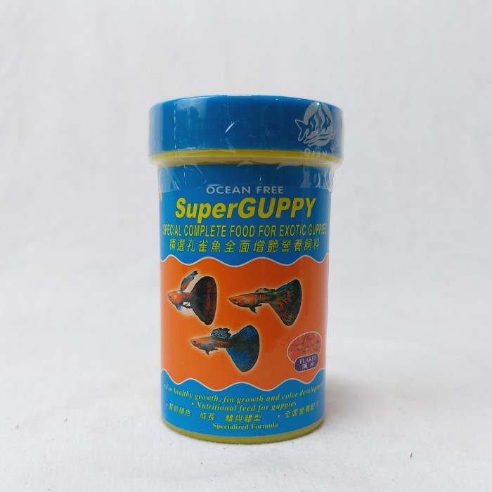 Jual Makanan Ikan Cupang Ocean Free Super Guppy Pakan Gupi Gupy 22 gram ...