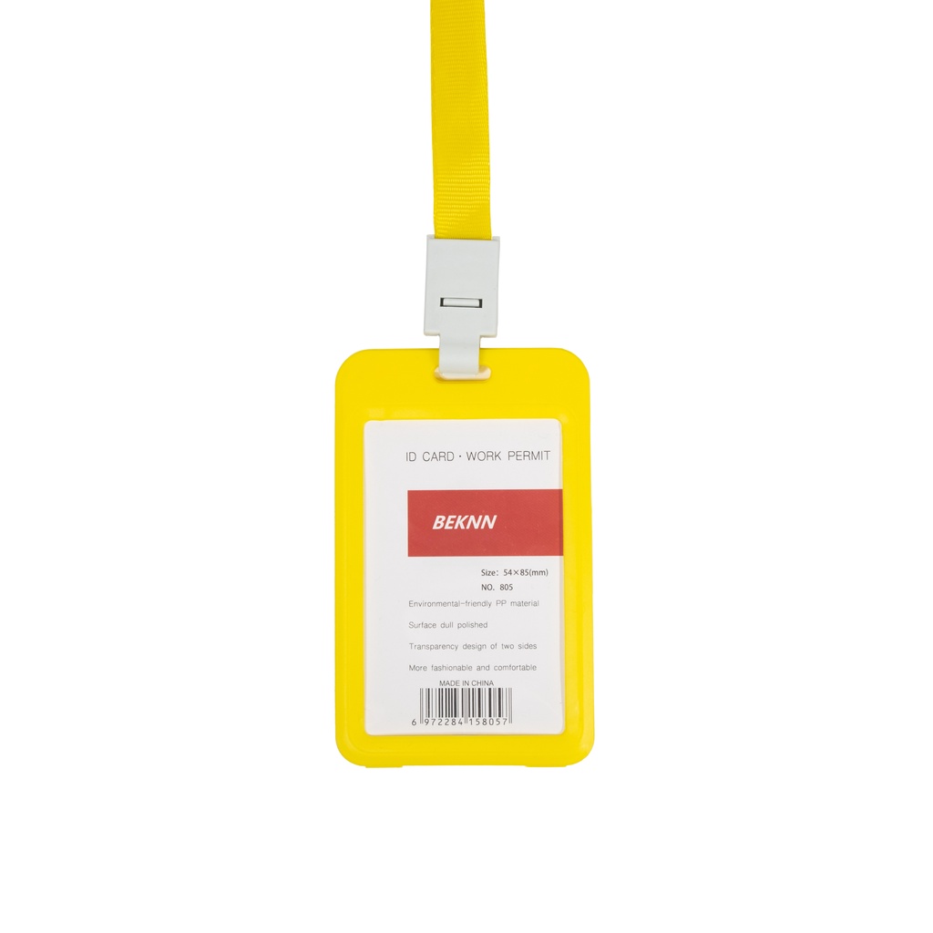 Jual Name Tag PP ID Card Holder Kuning PP Lanyard PP Gantungan Kartu ...