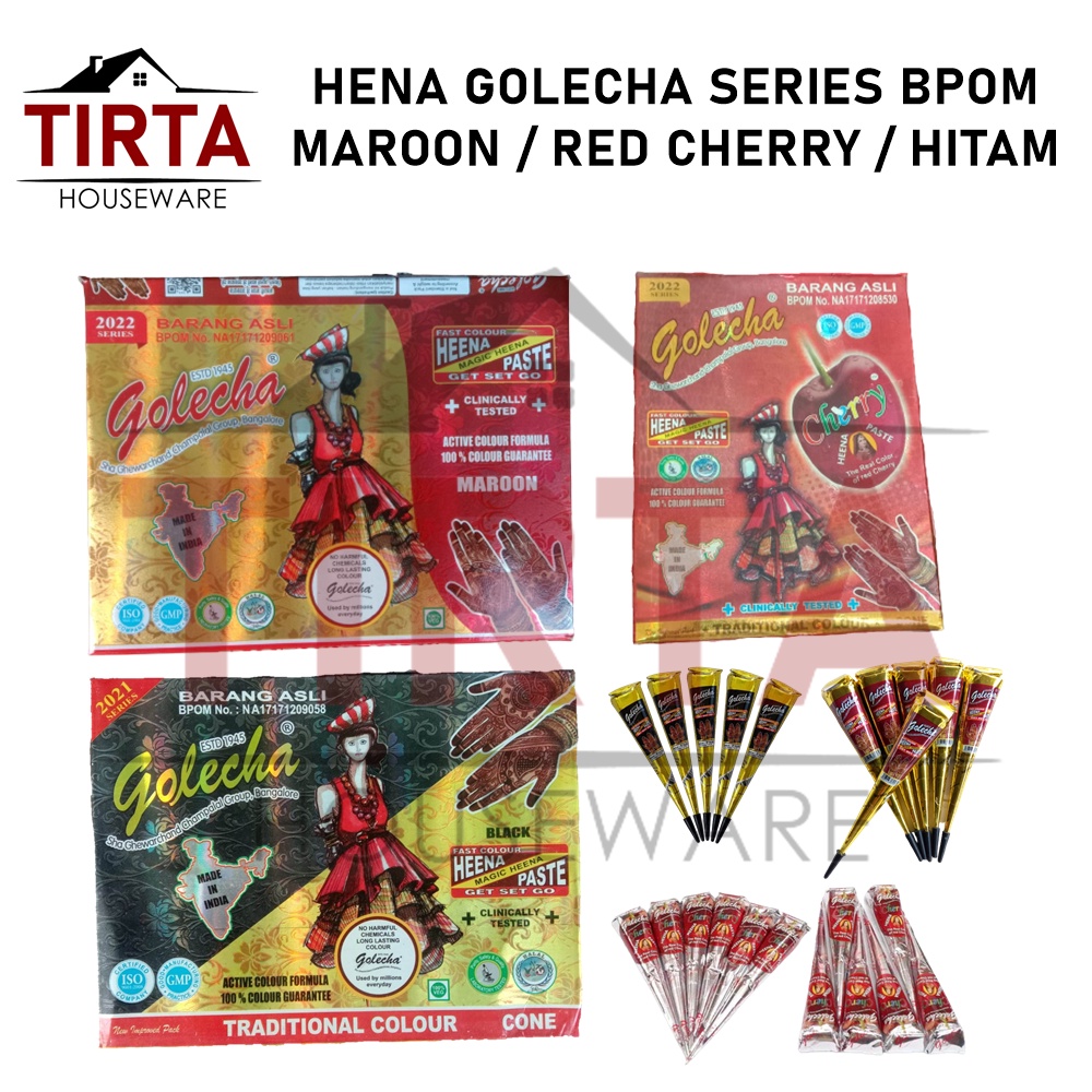 Jual HEENA / HENNA / HENA GOLECHA SERIES WARNA MAROON / RED CHERRY ...