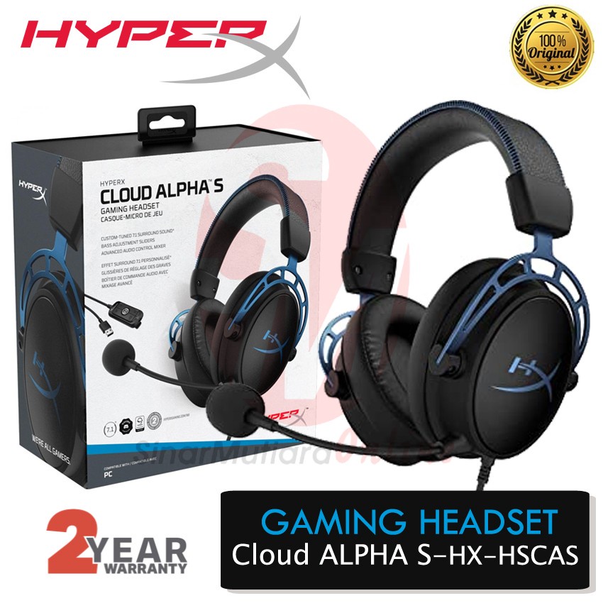 Jual Console Headset HyperX Cloud Alpha S Gaming Headset HX-HSCAS-BLUE Indonesia|Shopee Indonesia