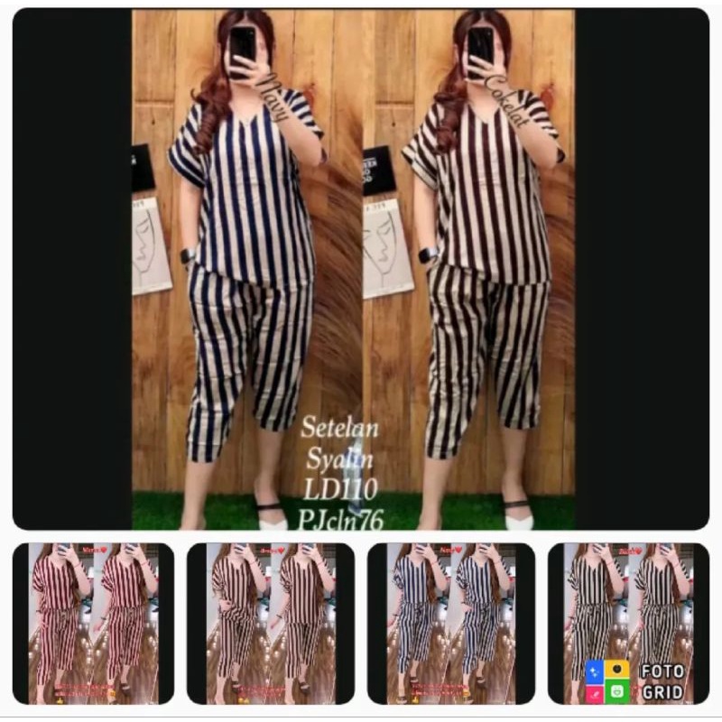 Jual SETELAN ANDIN / SETELAN RAYON MOTIF SALUR / ONESHET SALUR / PIYAMA ...