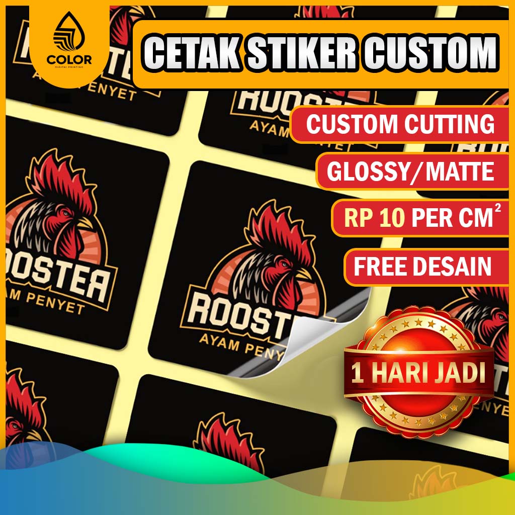 Jual Cetak Stiker Custom Ukuran / Stiker Custom Bebas Murah | Shopee ...