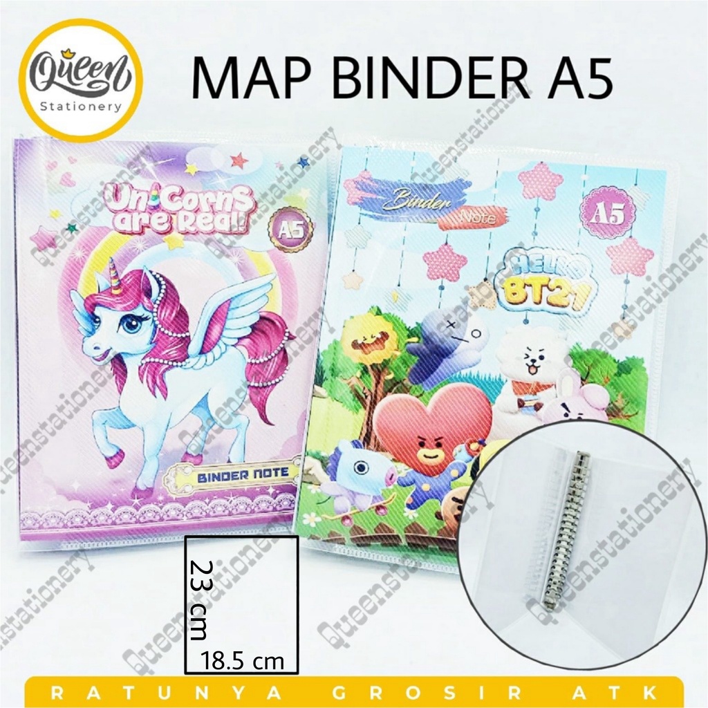 Jual 1 PCS MAP BINDER A5 SAFARI / MAP BINDER UNICORN / MAP BINDER BT21 ...