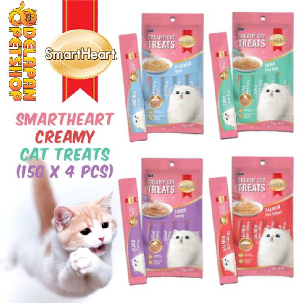 Jual Smartheart Creamy Cat Treats Snack Kucing Liquid 60 Gram (15g x 4 ...