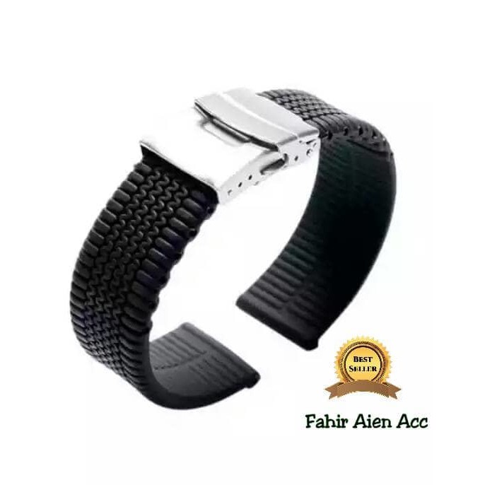 Jual TALI JAM RUBBER STRAP 20MM UNIVERSAL MODEL ENGSEL/TALI JAM 20MM ...
