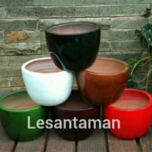 Jual Pot keramik/pot gerabah/pot bunga 18 cm | Shopee Indonesia
