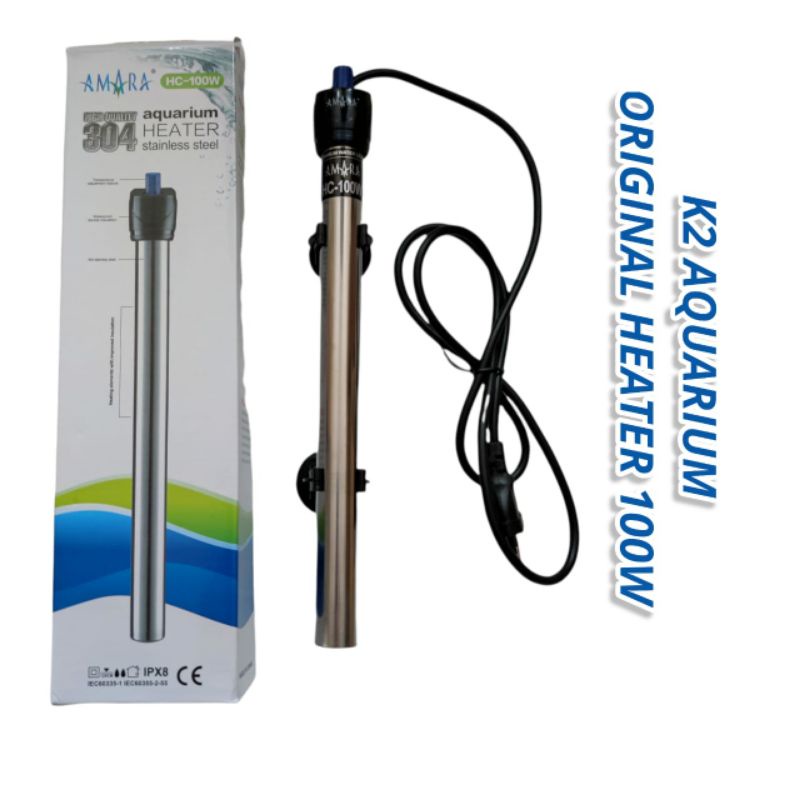 Jual Heater AMARA 100 Watt stainless pemanas penghangat air ikan ...