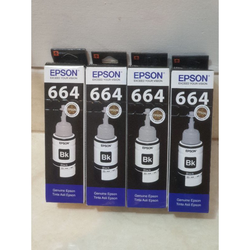 Jual 4 botol Tinta EPSON 664 black | Shopee Indonesia