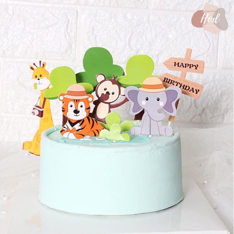 Jual Topper Kue Animal Hiasan Tart Cupcake Desain Kartun Hewan Hutan ...